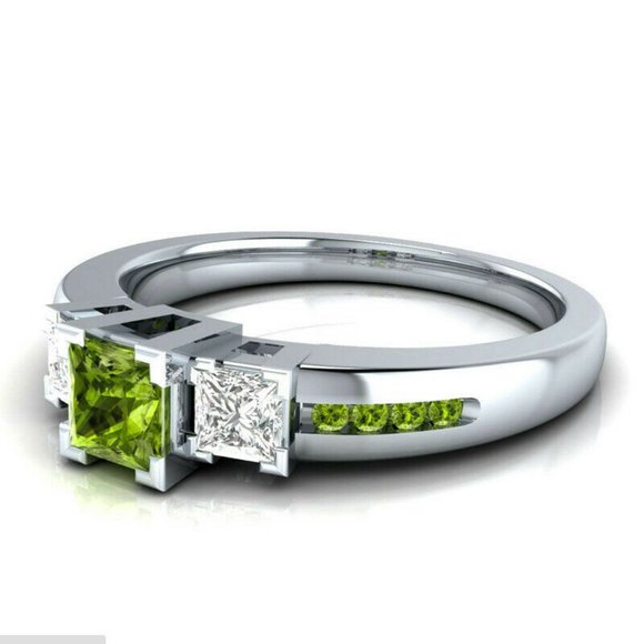 dazzling items | Jewelry | Silver Princess Cut Peridot Ring | Poshmark